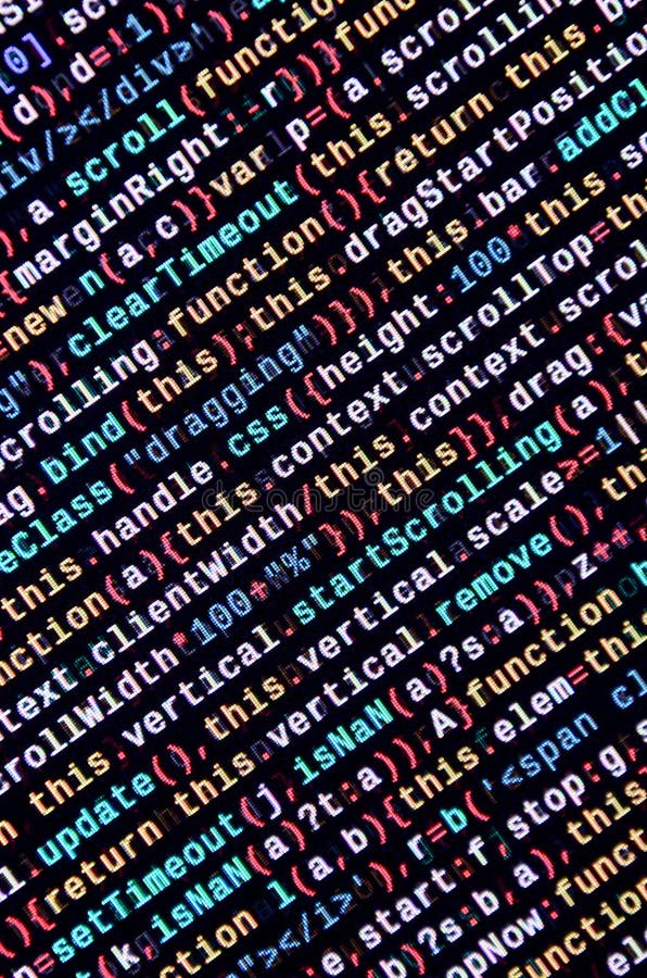 Javascript Code In Text Editor Coding Cyberspace Concept Screen Of