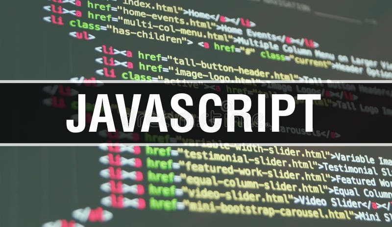 Javascript Code In Text Editor Coding Cyberspace Concept Screen Of Web Developing Code Stock