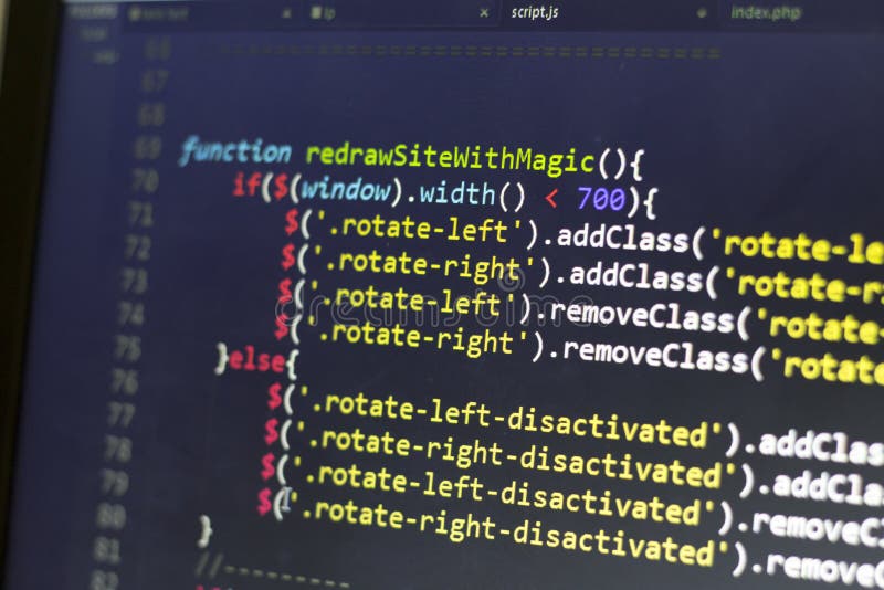 Javascript Front End Code Computer Programming Source Code Abstract Screen Of Web Developer