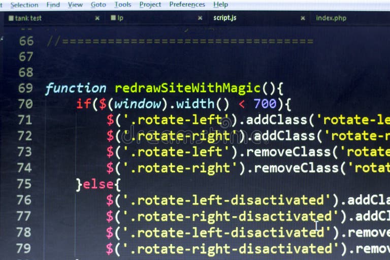 Javascript Front-end Code. Computer Programming Source Code. Abstract ...