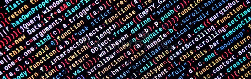 Javascript Functions Variables Objects Monitor Closeup Of Function Source Code Stock