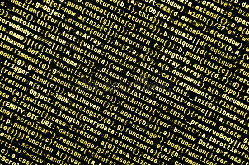 Javascript Functions Variables Objects Monitor Closeup Of Function Source Code Stock