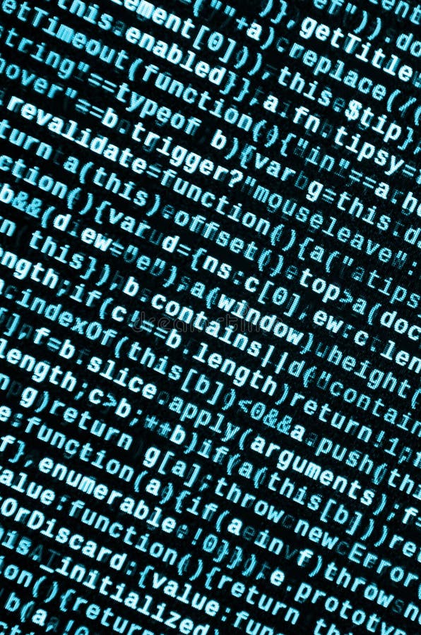 Javascript Functions Variables Objects Monitor Closeup Of Function Source Code Stock Image