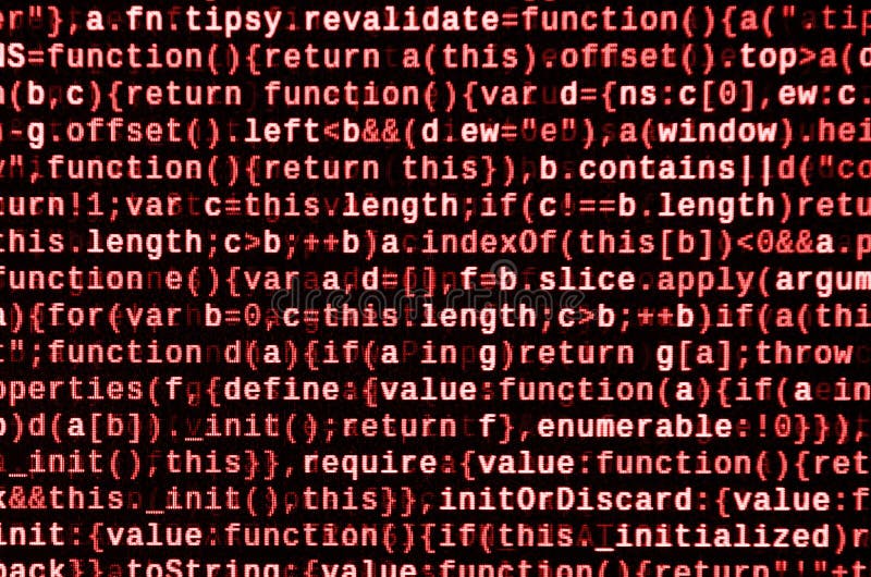 Javascript Functions Variables Objects Monitor Closeup Of Function Source Code Stock