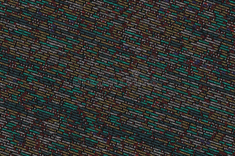 Javascript Functions Variables Objects Monitor Closeup Of Function Source Code Stock Image