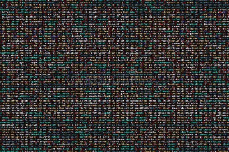 Javascript Functions Variables Objects Monitor Closeup Of Function Source Code Stock Image