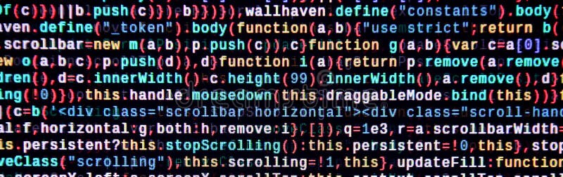 Javascript Functions Variables Objects Monitor Closeup Of Function Source Code Stock