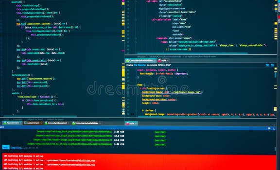 Javascript Lines of Code for Website Application. Script Language for ...