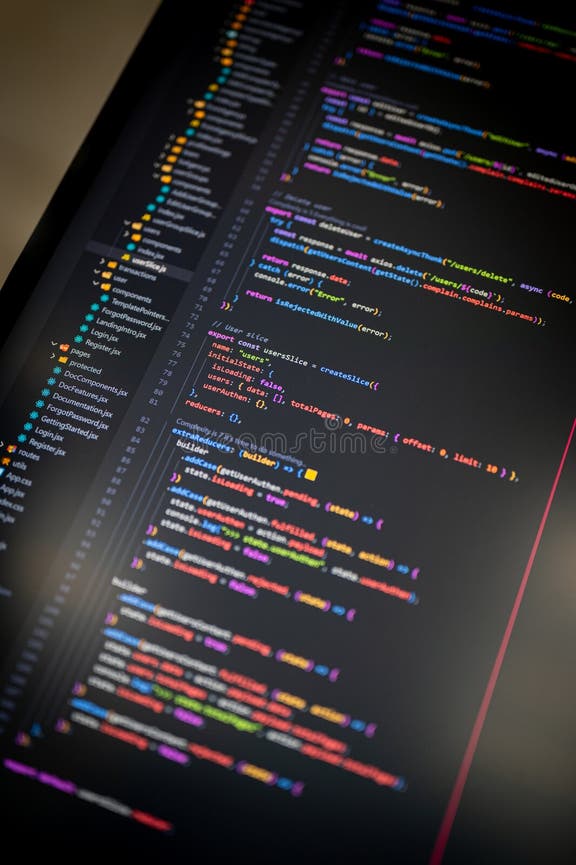 JavaScript Programming Language Code in Text Editor. Stock Photo - Image of logging, permissions ...