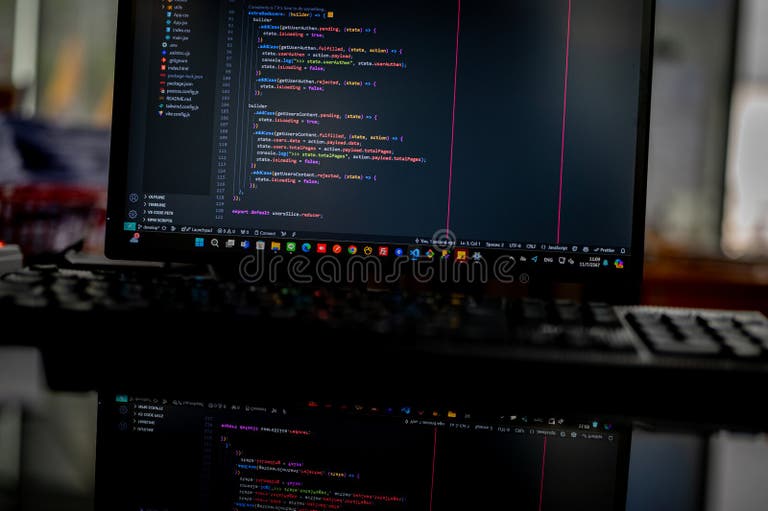 JavaScript Programming Language Code in Text Editor. Stock Image ...