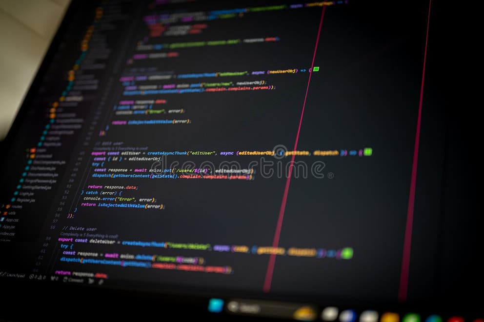 JavaScript Programming Language Code in Text Editor. Stock Photo ...