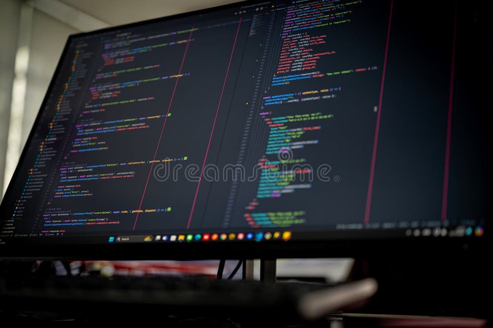 JavaScript Programming Language Code in Text Editor. Stock Photo - Image of codebase ...