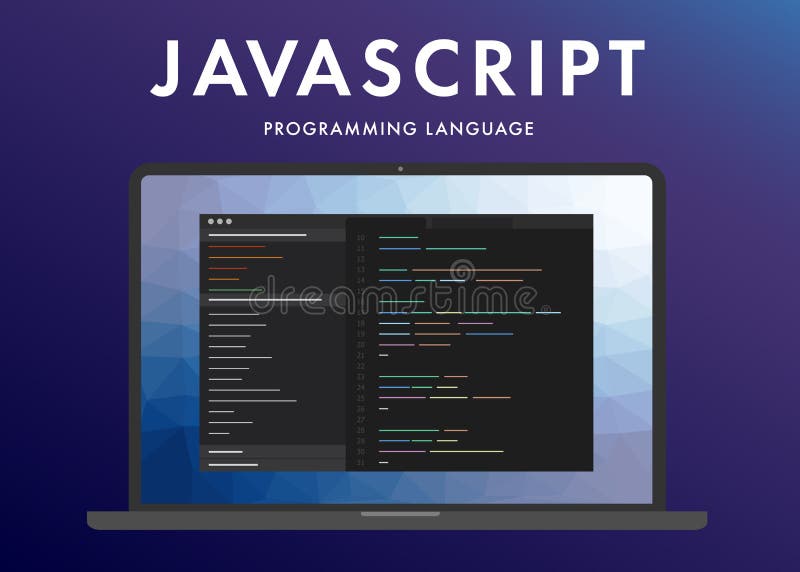 Javascript Programming Language Isometric Illustration The Javascript Programming Language Stock