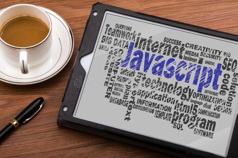 Javascript word cloud editorial photography. Image of computer - 51590157