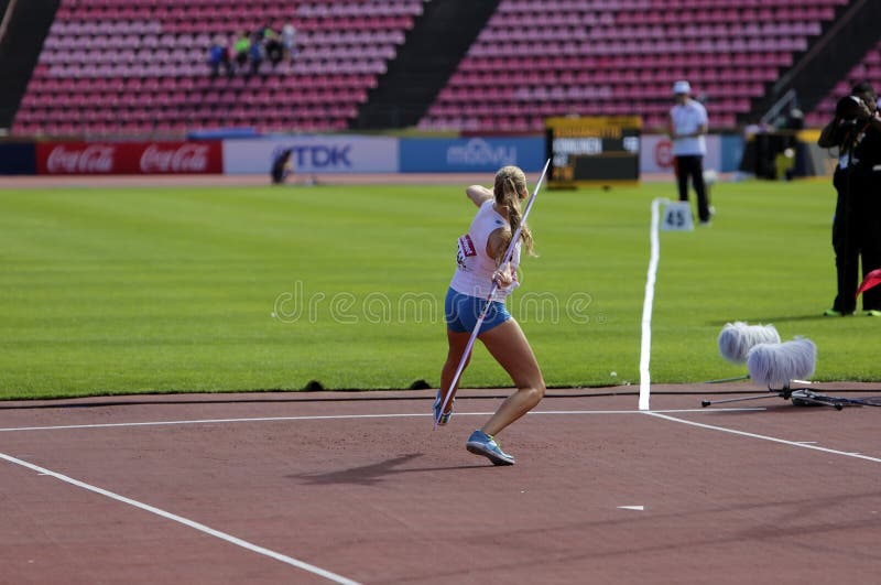 Javelin throw competition editorial stock image. Image of goal - 24824599
