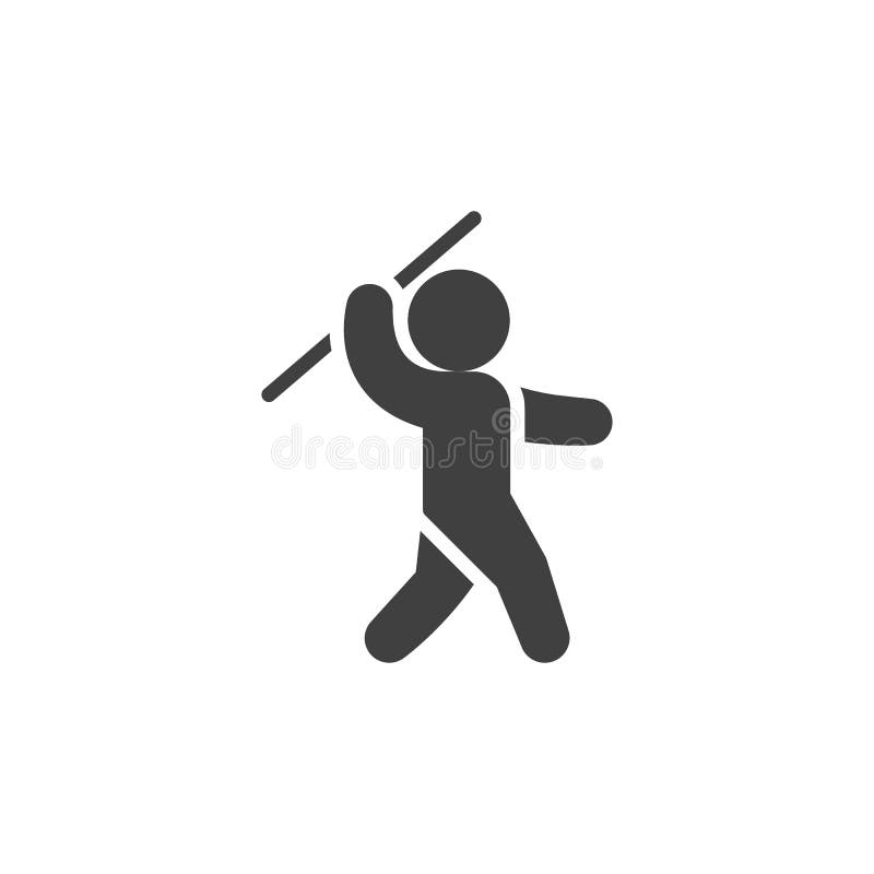Javelin Thrower Vector Icon Stock Vector - Illustration of olympic ...
