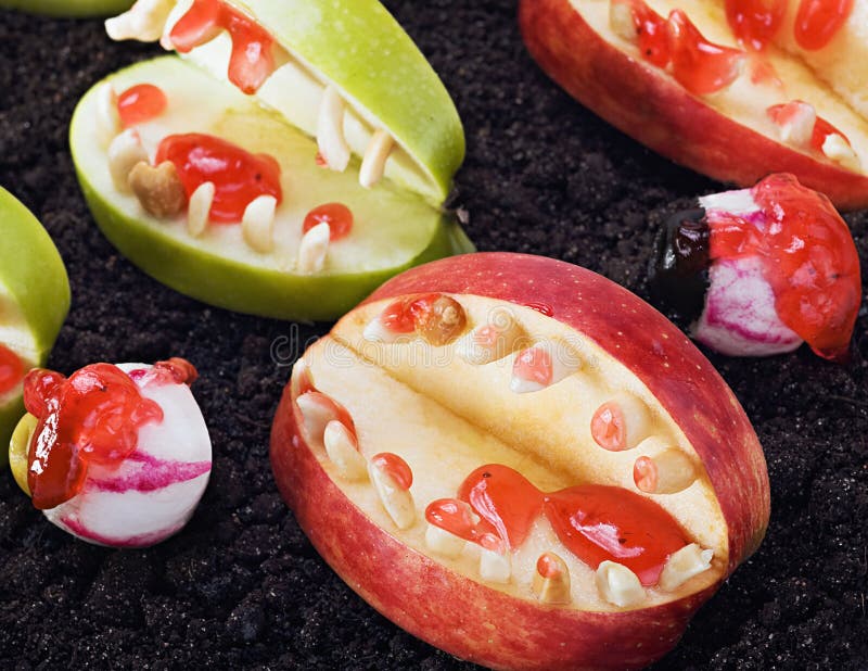 Jaw with teeth of apples stock photo. Image of pretty - 33450976