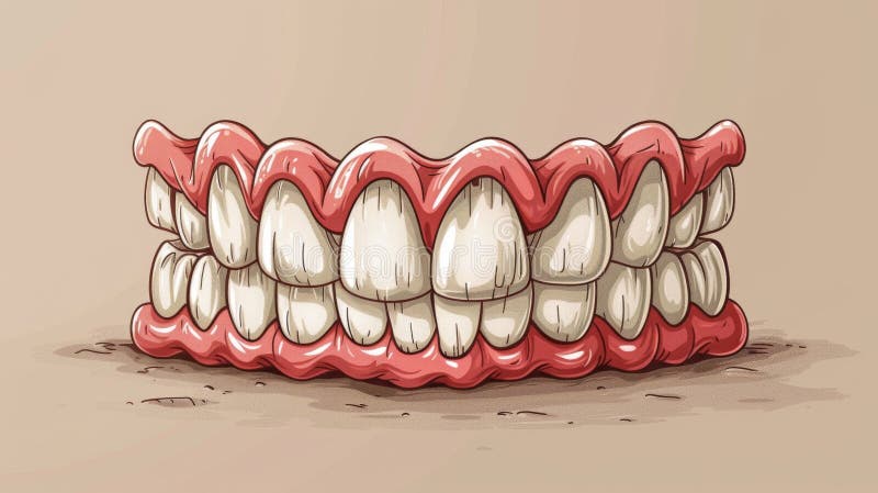 The Jaw with the Teeth is on the Table. Illustration Stock Illustration ...