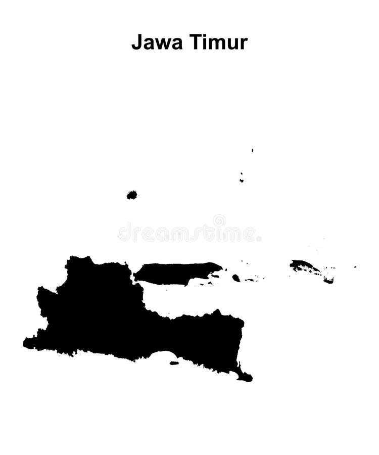Jawa Timur outline map stock vector. Illustration of template - 360432425