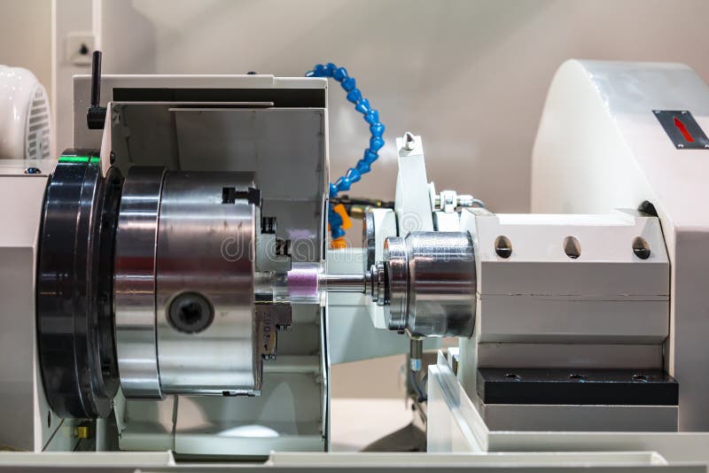 3 Jaws Chuck during Holding Clear Plastic Cylinder or Workpiece Set on ...