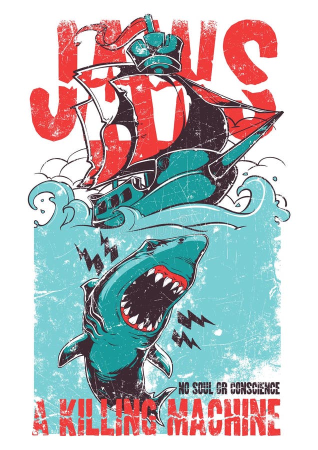 Jaws stock vector. Illustration of great, creature, cartoon - 31237023