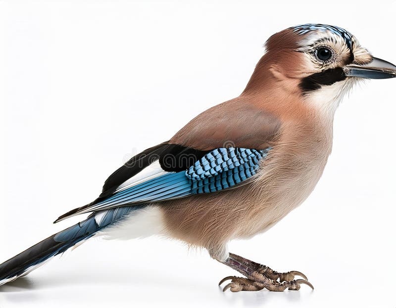 Jay, Isolated on a White Background. Stock Illustration - Illustration ...