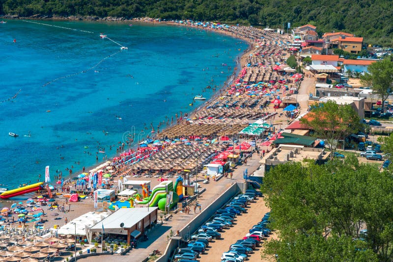 Jaz Beach in Budva editorial image. Image of holiday - 161859625