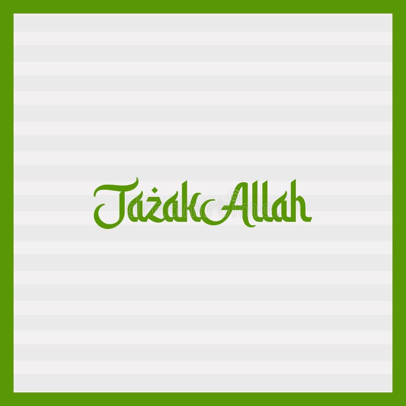 Jazakallah Religious Greetings Typography Text. Stock Vector ...