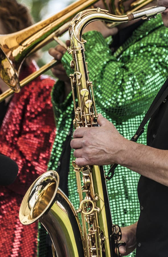 Jazz outdoors stock image. Image of jazz, saxophone, band - 24253249
