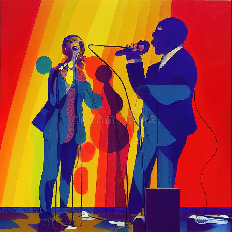 A Jazz Band Singing, Abstract Pop Art Poster Illustration, Ai Generated ...