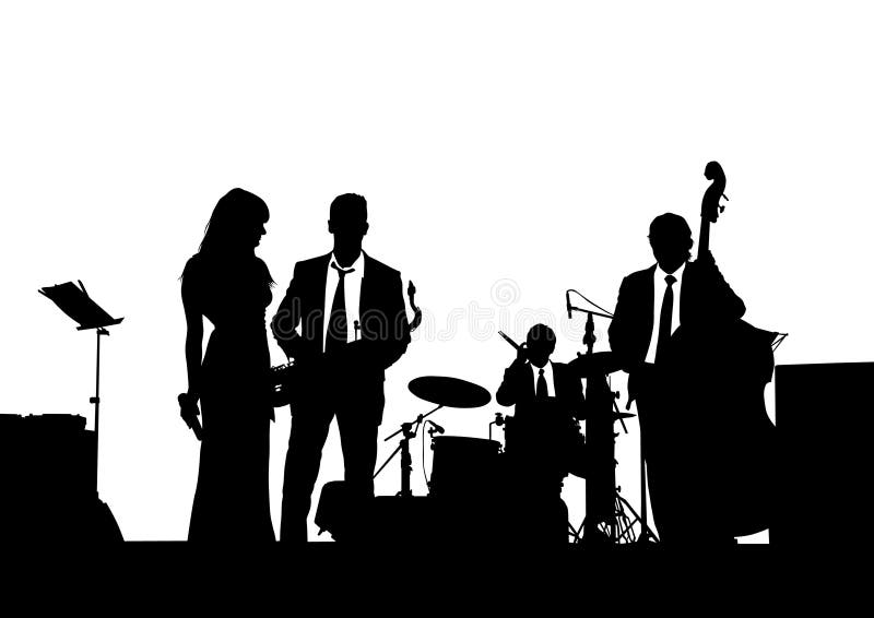 Jazz band on stage stock vector. Illustration of artist - 24451720