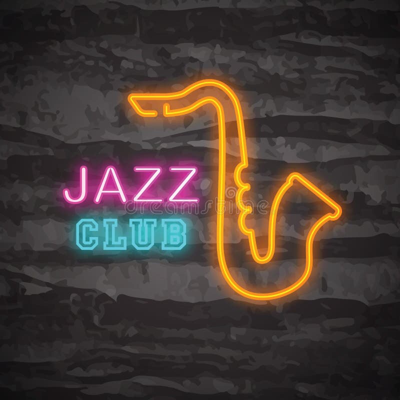 Jazz Club - Vektor-Logo Für Musik-Café-Stange Art-Seufzer-Illustration ...