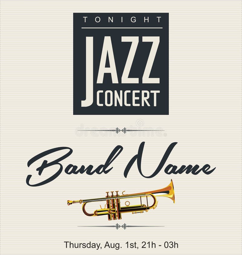 Jazz concert poster stock illustration. Illustration of clef - 54691387