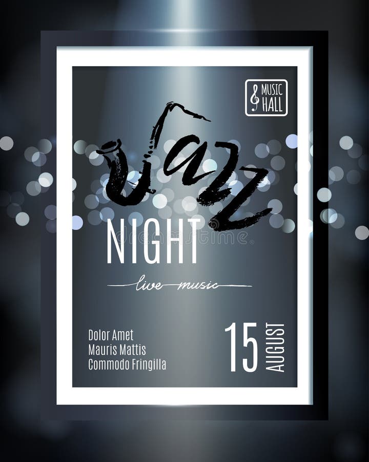 Jazz Night poster stock vector. Illustration of classical - 195690041
