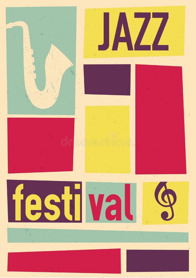 Jazz Festival Poster Design Stock Vector - Illustration of instruments ...