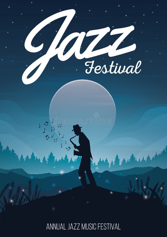 Jazz Festival Poster Design Stock Vector - Illustration of function ...