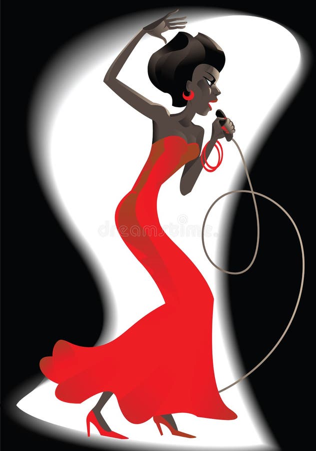 Jazz girl stock vector. Illustration of light, dress, century - 9684852