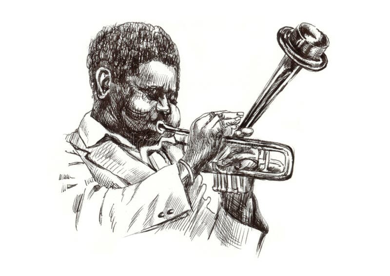 Jazz man stock illustration. Illustration of artwork - 24245804