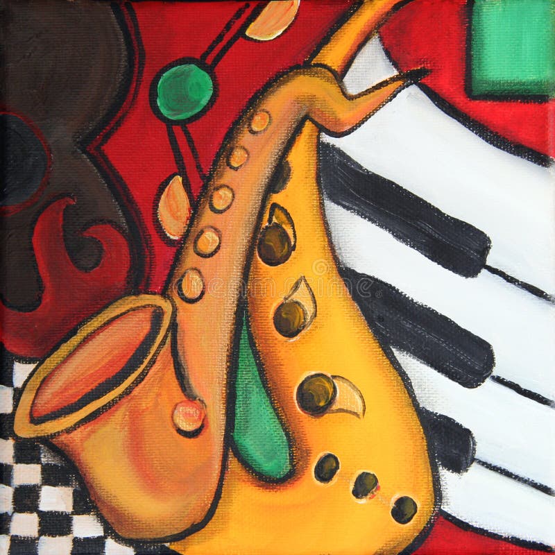 Jazz music stock illustration. Illustration of jazz, painting - 4722353
