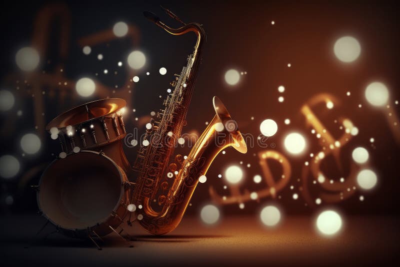 Piano and Music Notes on the Background. Illustration AI Generative ...