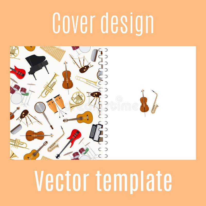 Jazz Musical Instruments Pattern Cover Design Stock Vector ...