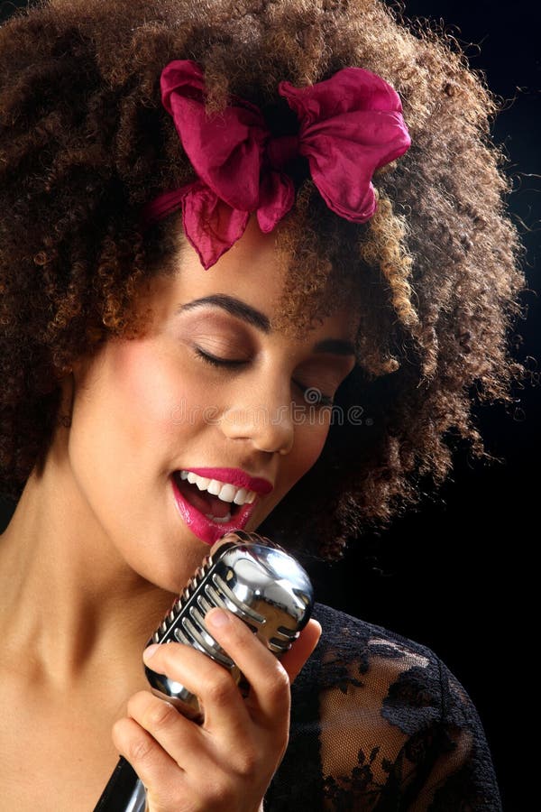 Jazz singer on stage stock photo. Image of black, afro - 22679652