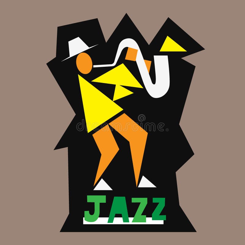 Jazz musician logo stock vector. Illustration of saxophonist - 64479845