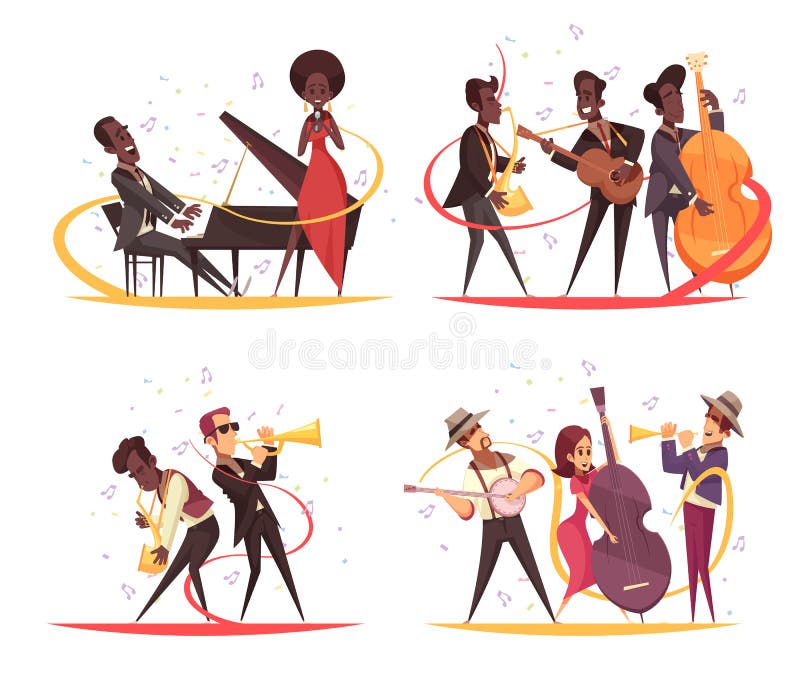 Jazz Musicians Design Concept Stock Vector - Illustration of ...