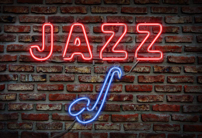 Jazz neon sign. stock illustration. Illustration of neon - 28807683