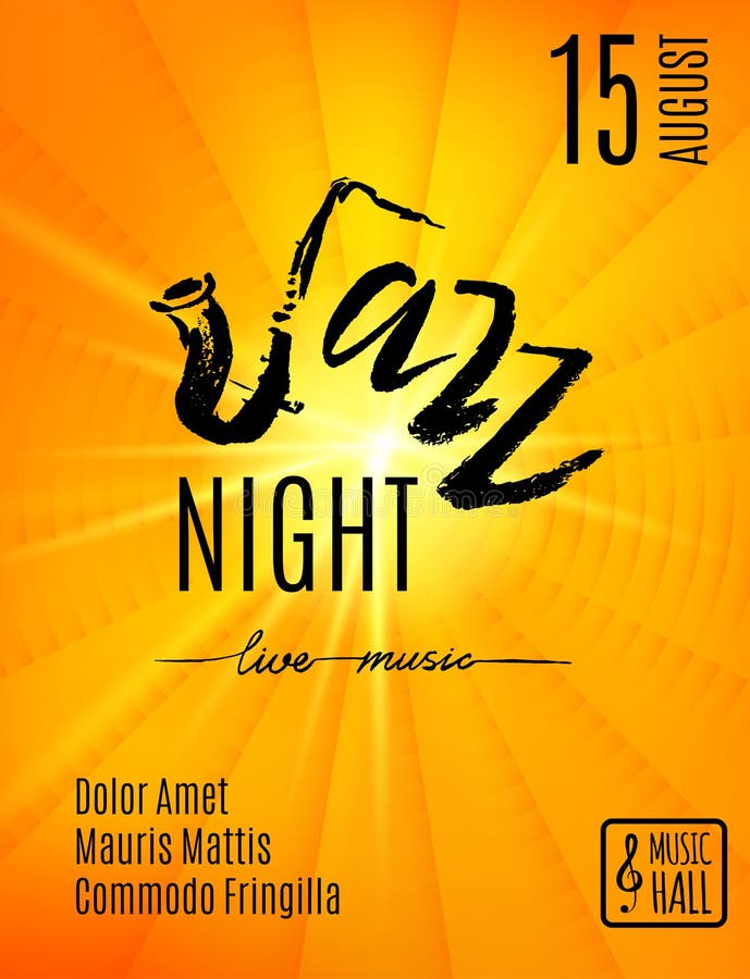 Jazz Night poster stock vector. Illustration of classical - 195690041