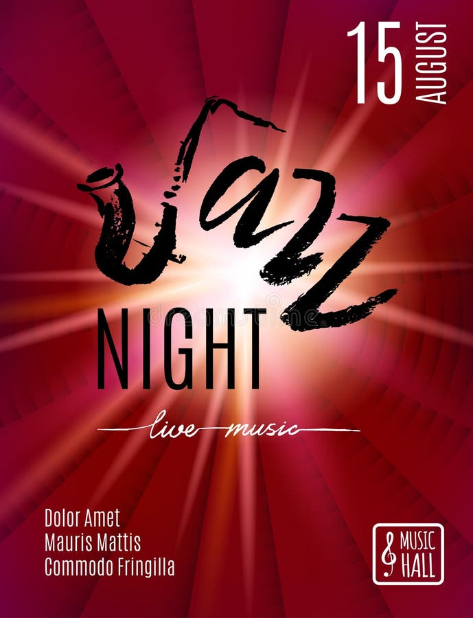 Jazz Night poster stock vector. Illustration of classical - 195690041