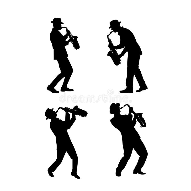 Jazz Performer Saxophonist Vector Illustration Stock Vector ...