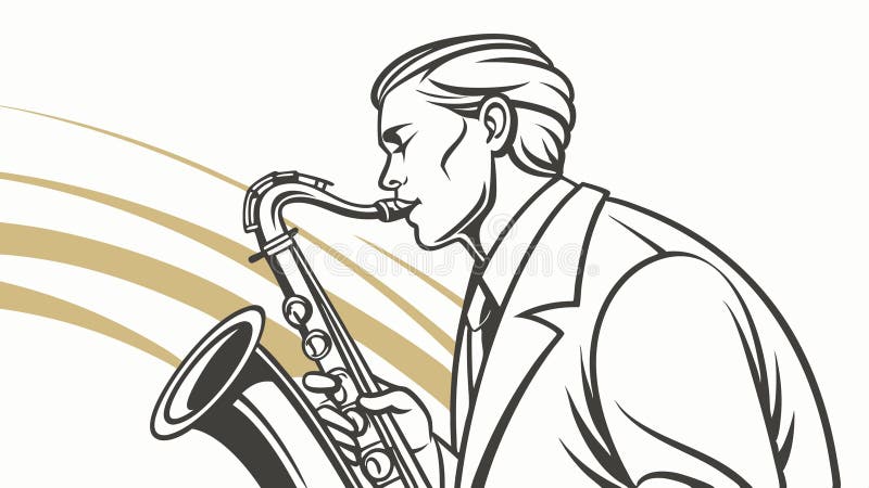Jazz Saxophone Player Vector, Music Performance Art Illustration ...