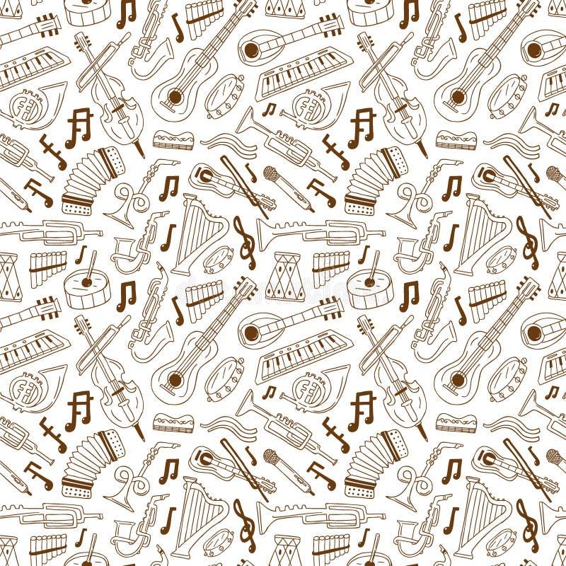 Jazz - seamless background stock vector. Illustration of drum - 32047834